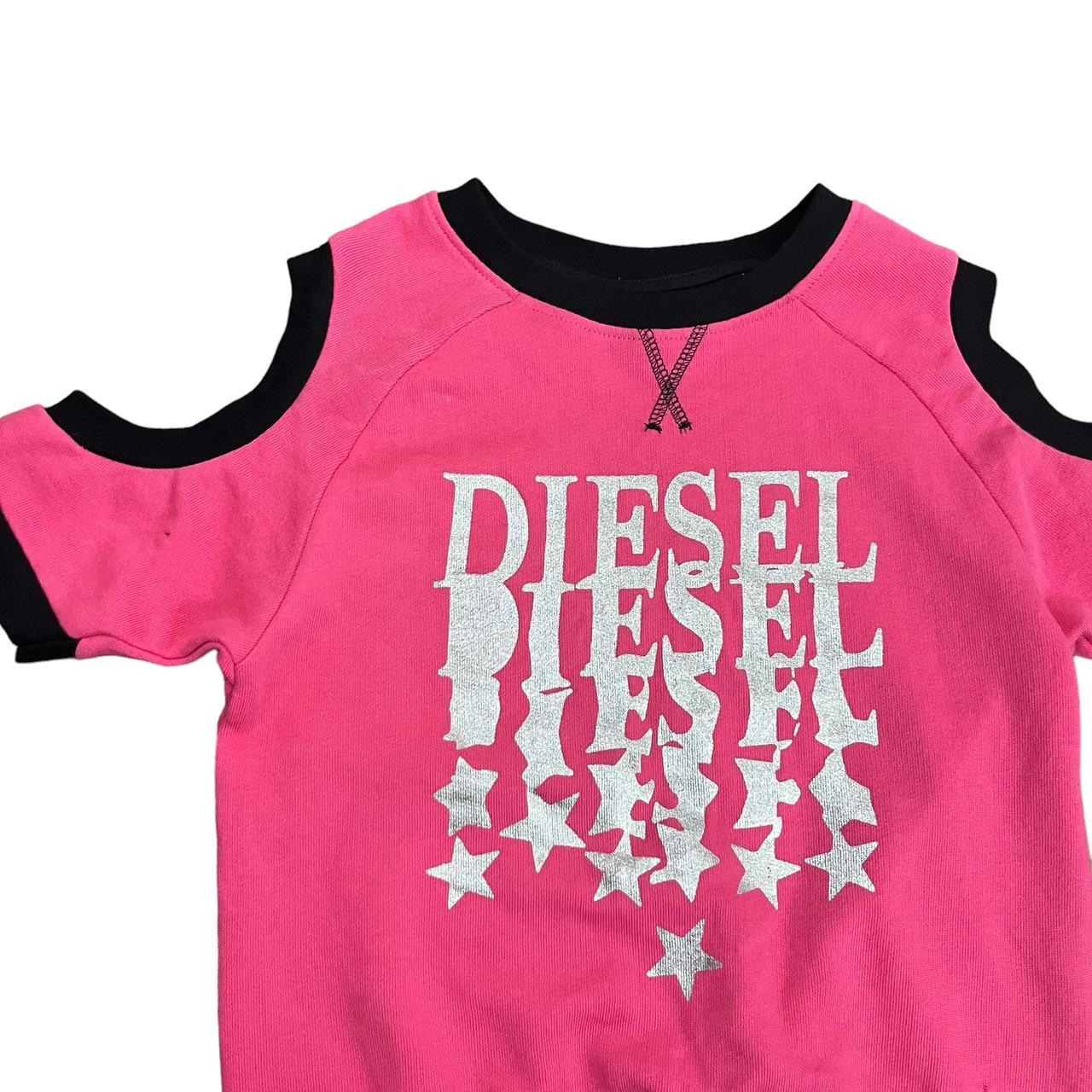 Diesel pink top with shoulder cut out detail Great... - Depop