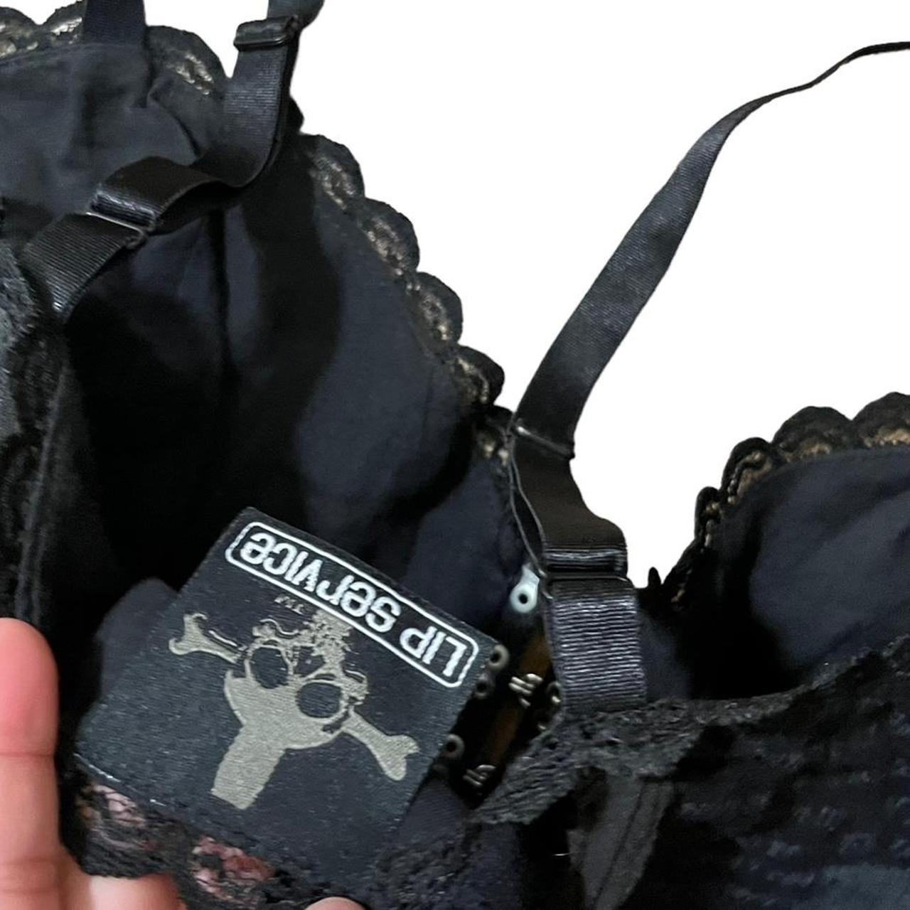 black lip service front clasp top Great condition... - Depop