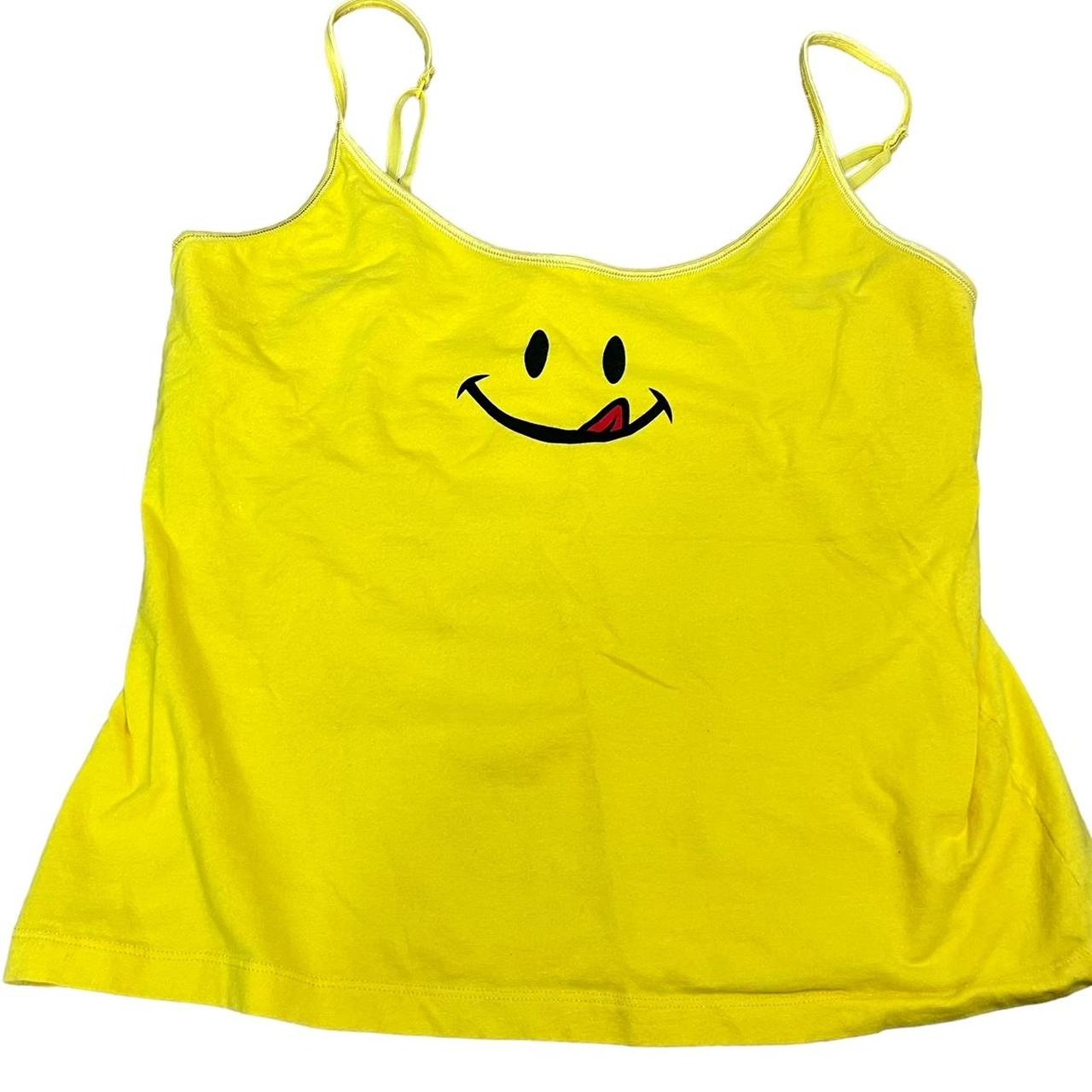 Yellow joe boxer smiley face tank top Great... - Depop