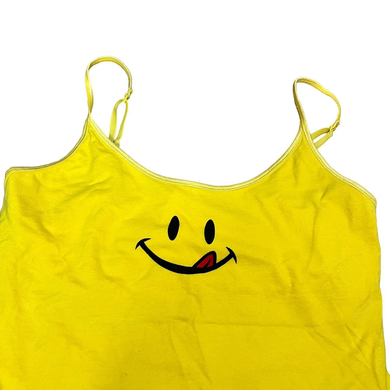 Yellow joe boxer smiley face tank top Great... - Depop