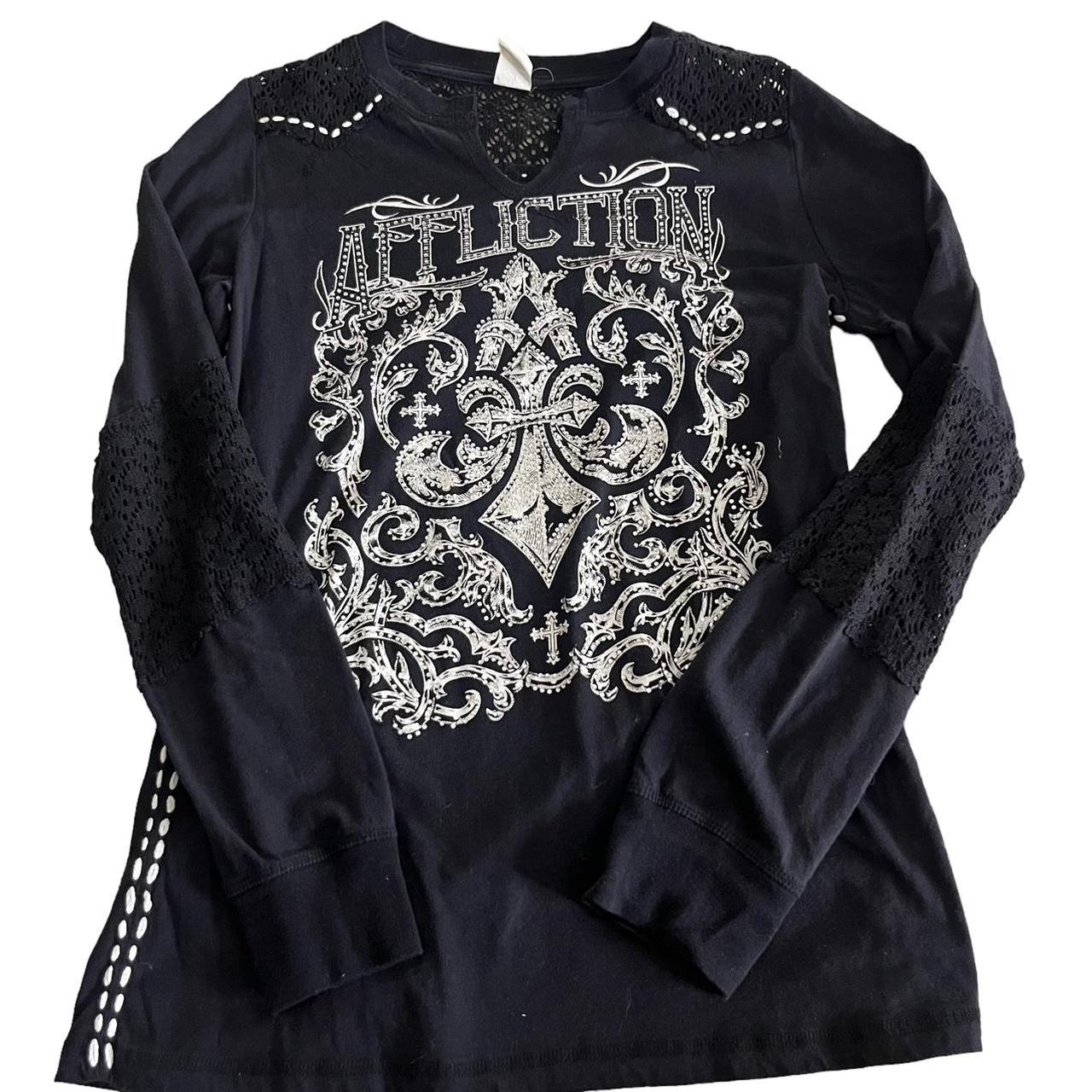 Affliction long sleeve top Great condition no... - Depop