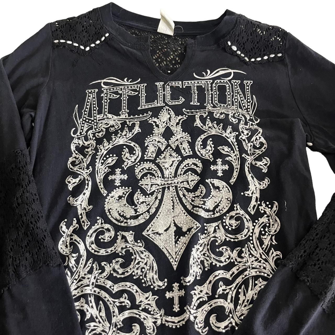 Affliction long sleeve top Great condition no... - Depop