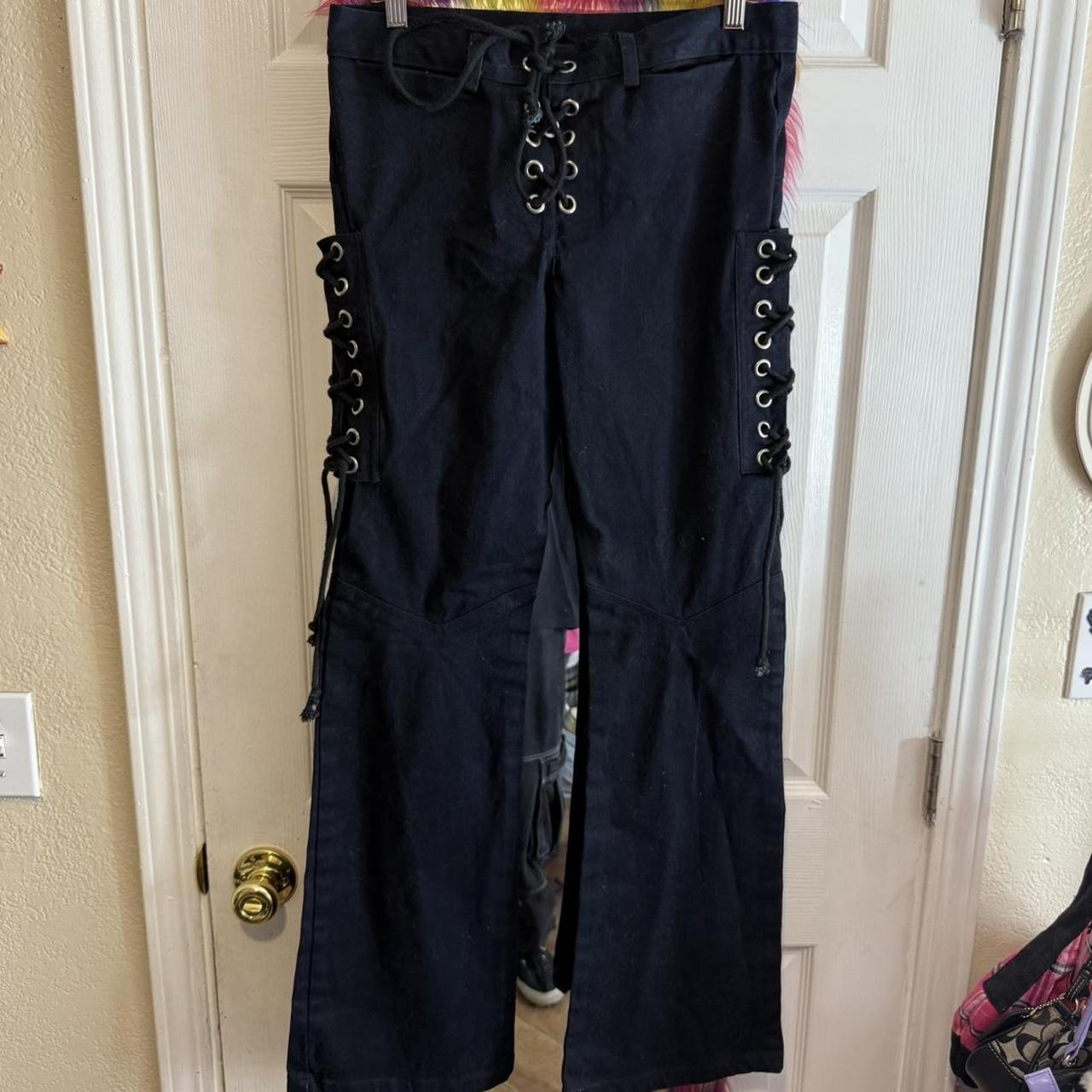 Shrine 90s hot topic goth lace up pants So cute... | Depop