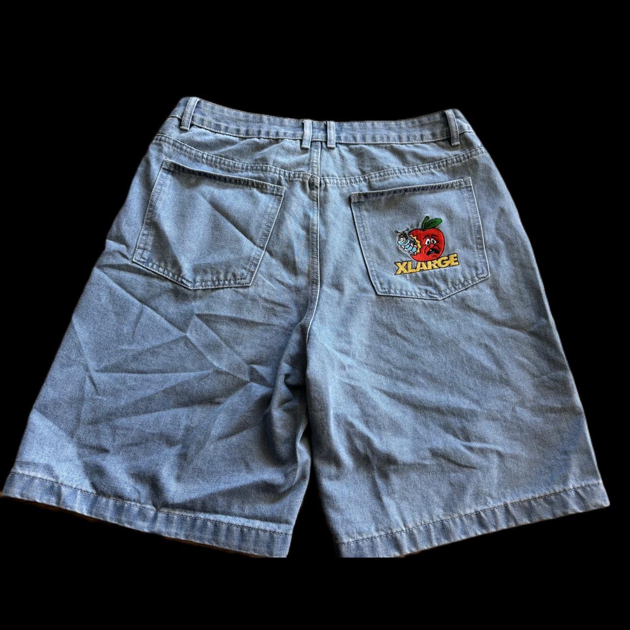 xlarge jorts sick embroidery perfect condition -... - Depop