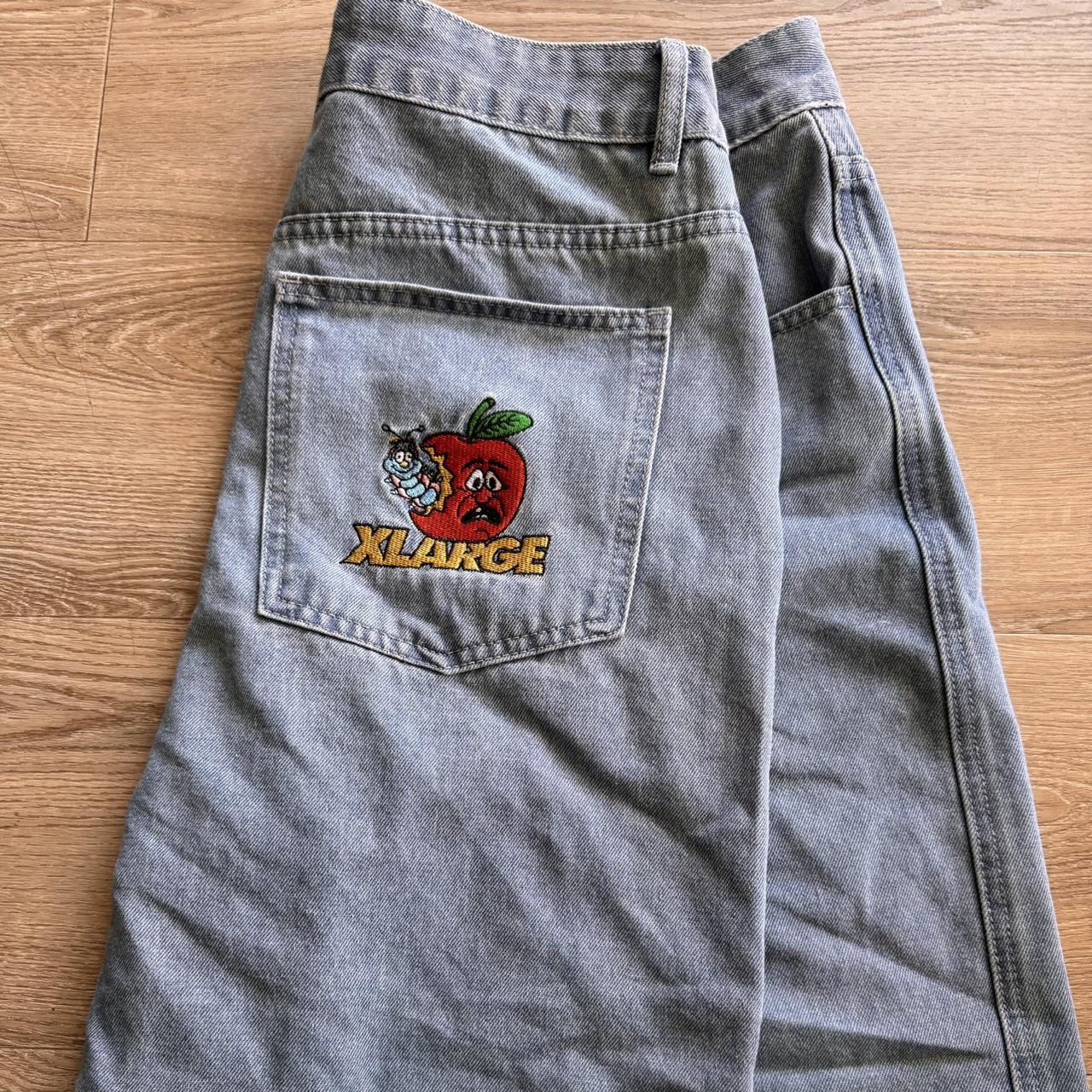 xlarge jorts sick embroidery perfect condition -... - Depop