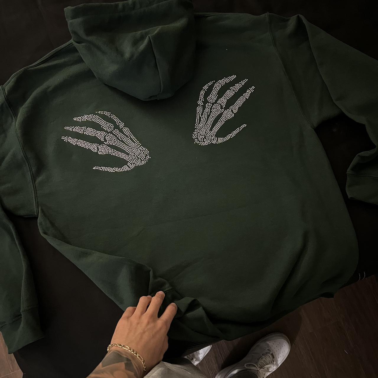 Vintage Rhinestones Skeleton Hoodie Brand:... - Depop