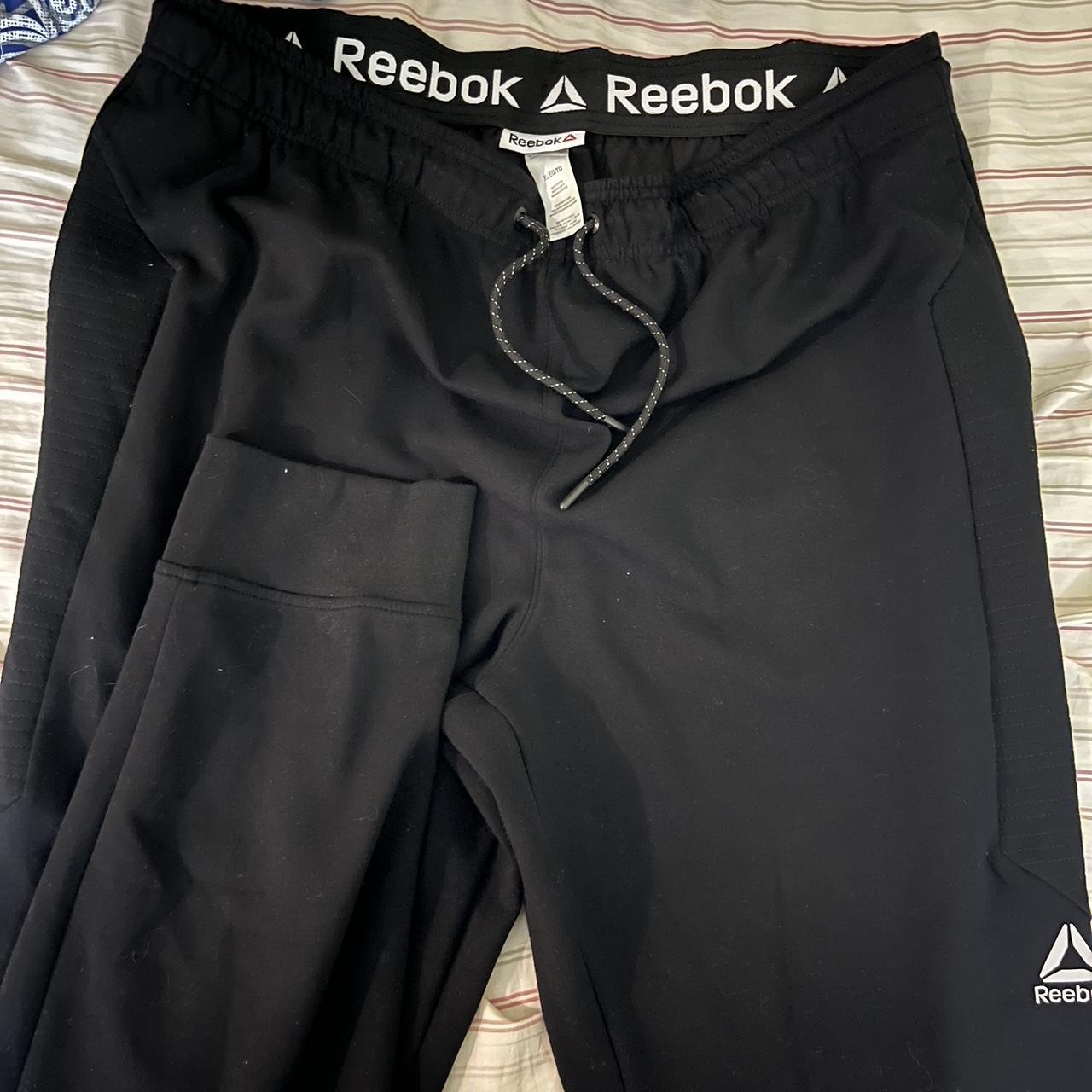mens black reebok sweats.(selling for my brother his... - Depop