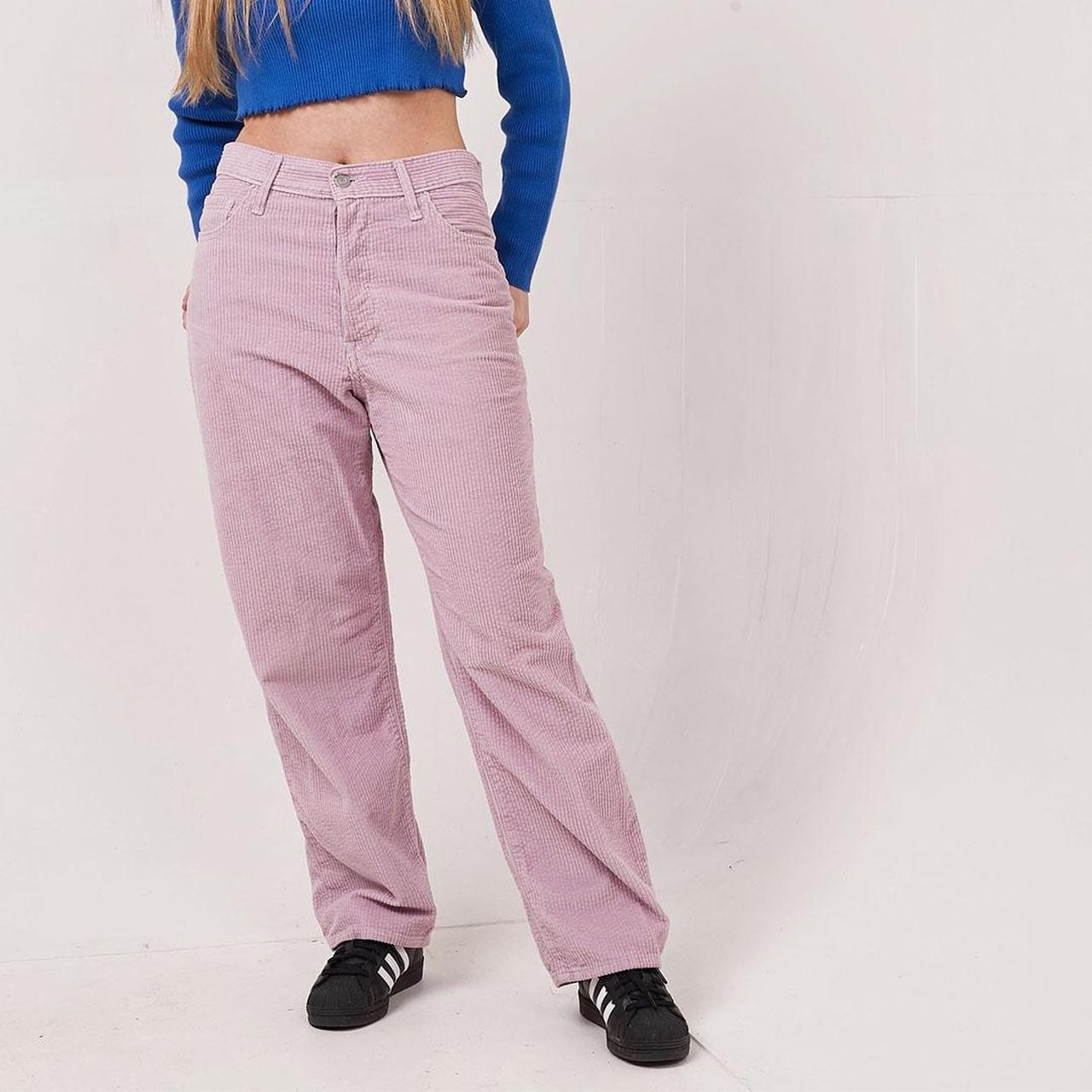 Levis pink ‘rib cage straight ankle’ corduroy... - Depop