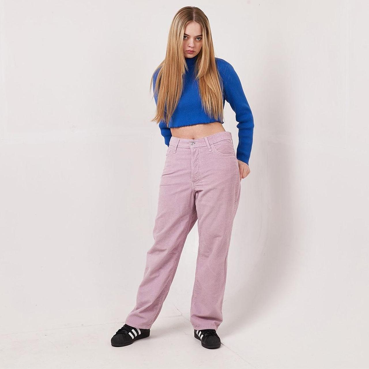 Levis pink ‘rib cage straight ankle’ corduroy... - Depop