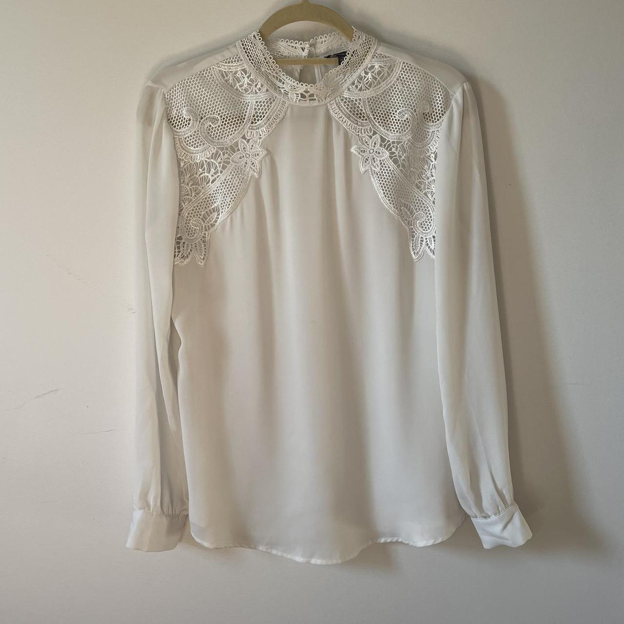 Lovely Victorian-style lacy blouse. Flowy white... - Depop