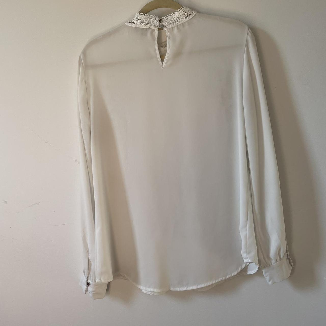 Lovely Victorian-style lacy blouse. Flowy white... - Depop