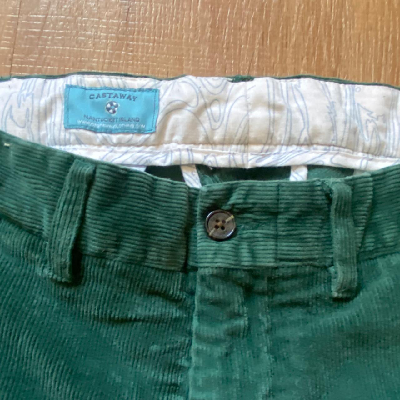 vintage 32-34w green turquoise corduroy pants #70s... - Depop