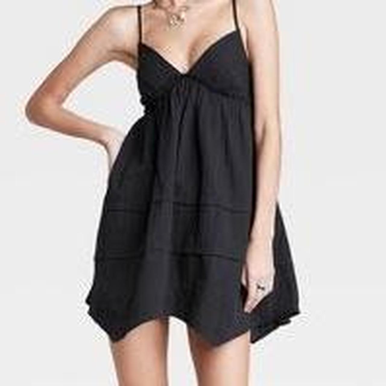 Wild Fable target Black Mini babydoll dress - Depop