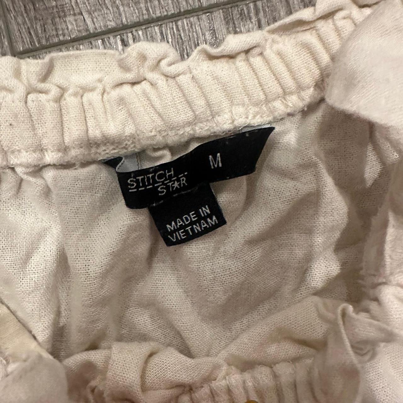 Size medium beige linen top | Depop