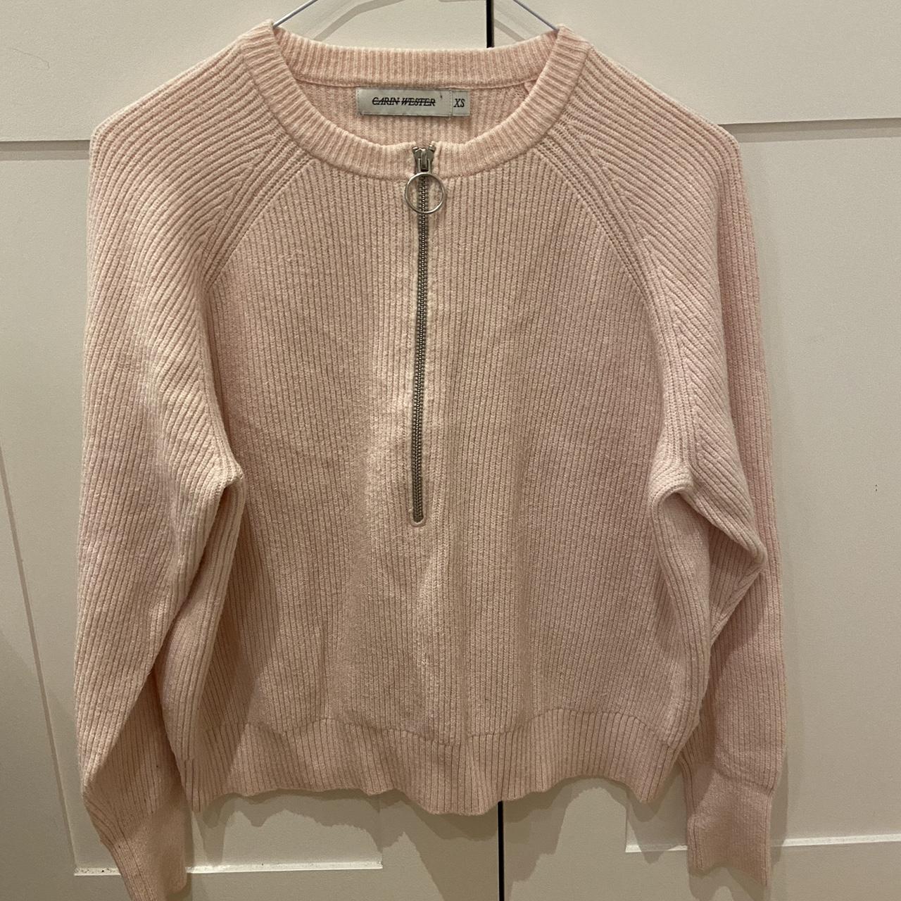 Light pink Carin Wester jumper with zipper. Size XS. - Depop
