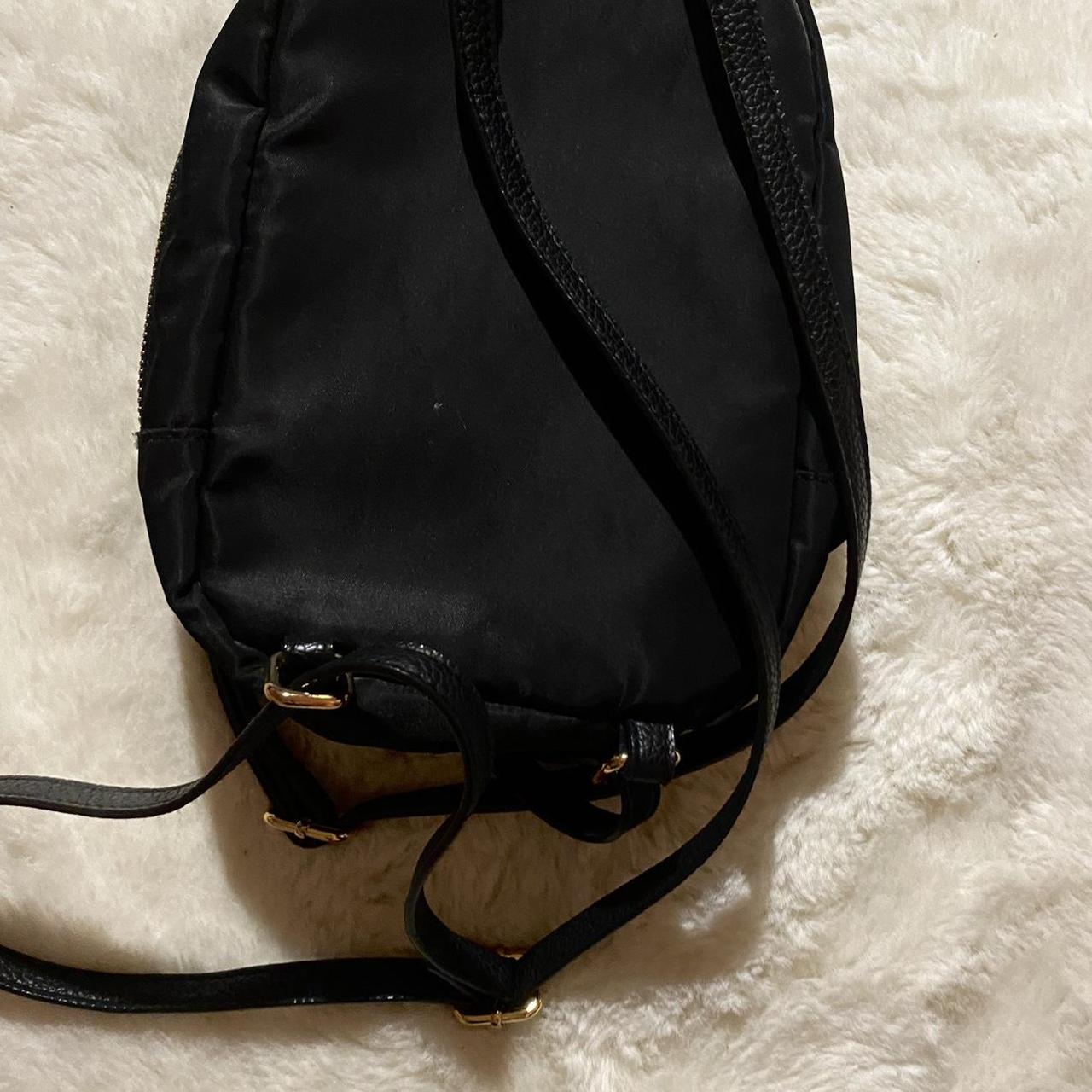 Black & gold mini backpack purse - adjustable faux... - Depop