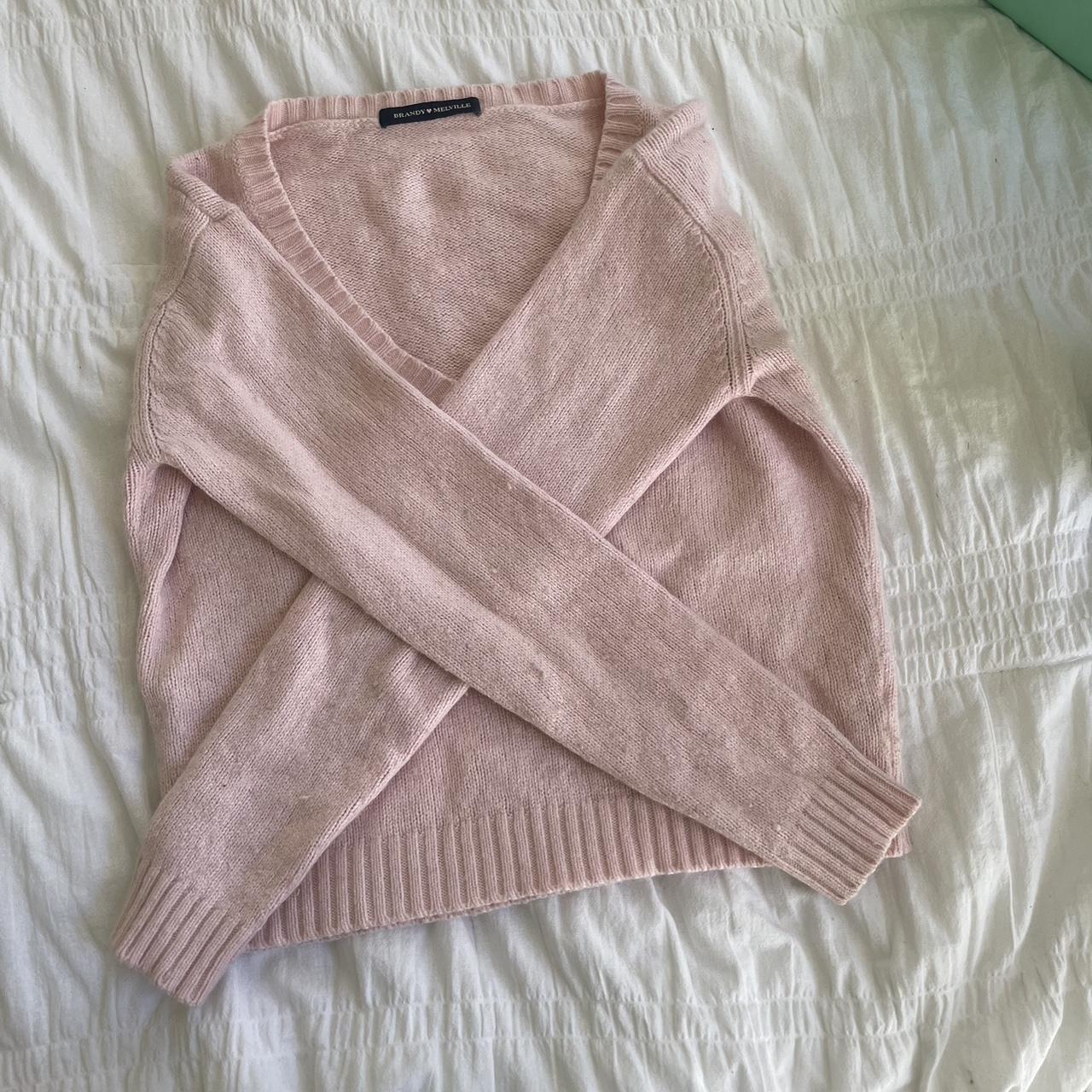 Light pink brandy melville sweater. One size but... - Depop
