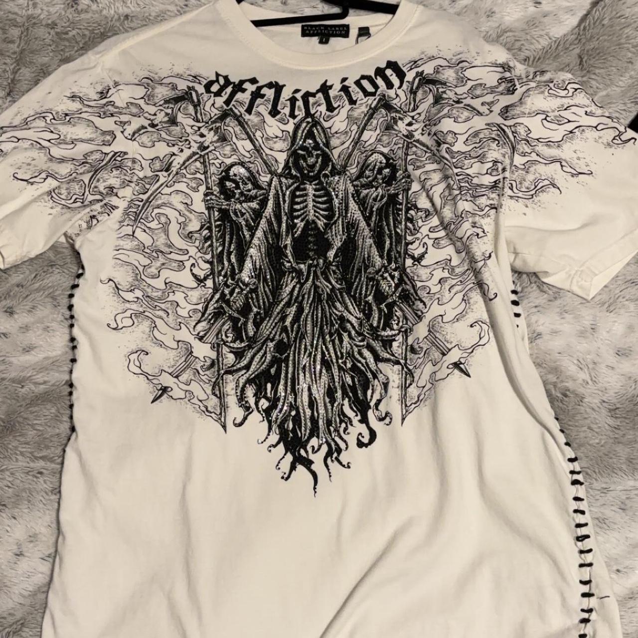 affliction style shirt brand new condition rare nice... - Depop