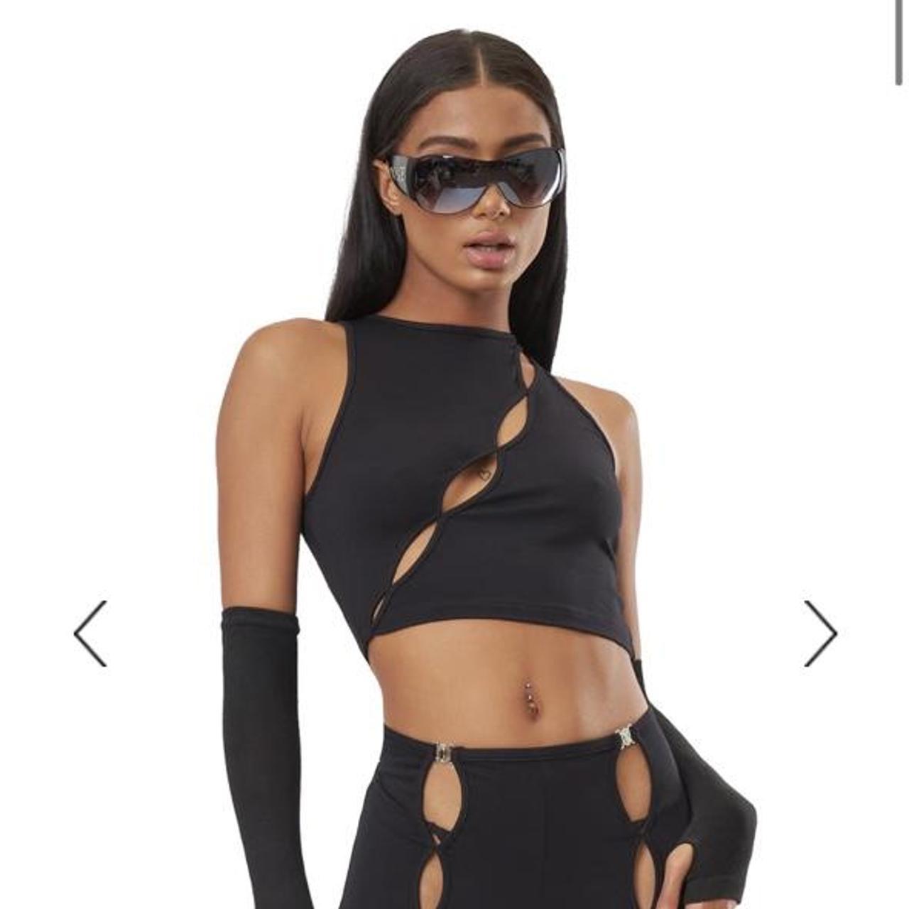 The Kript Cut-Out Chepi Top Black size XS with... - Depop