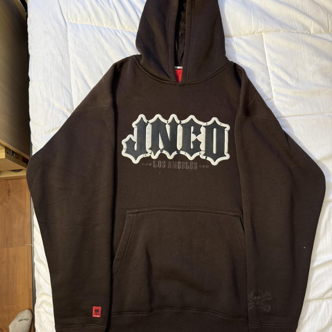 Large Vintage Brown JNCO Hoodie All flaws... - Depop