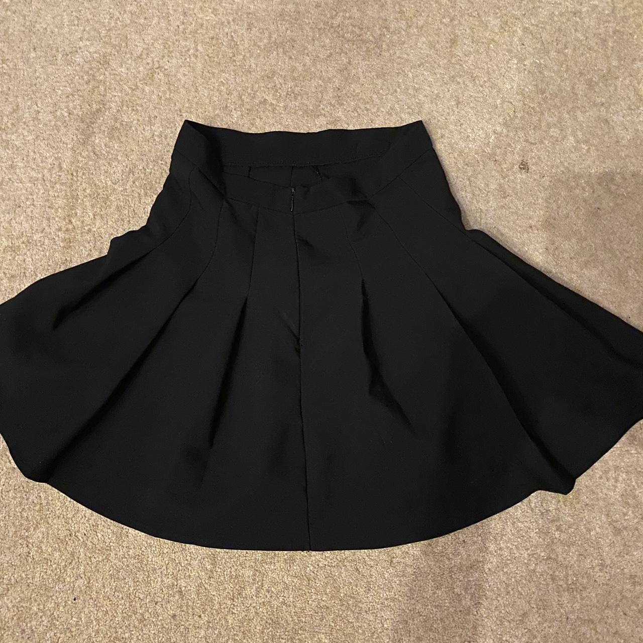 Adorable Black Shein Mini Pleated Skater Skirt Depop