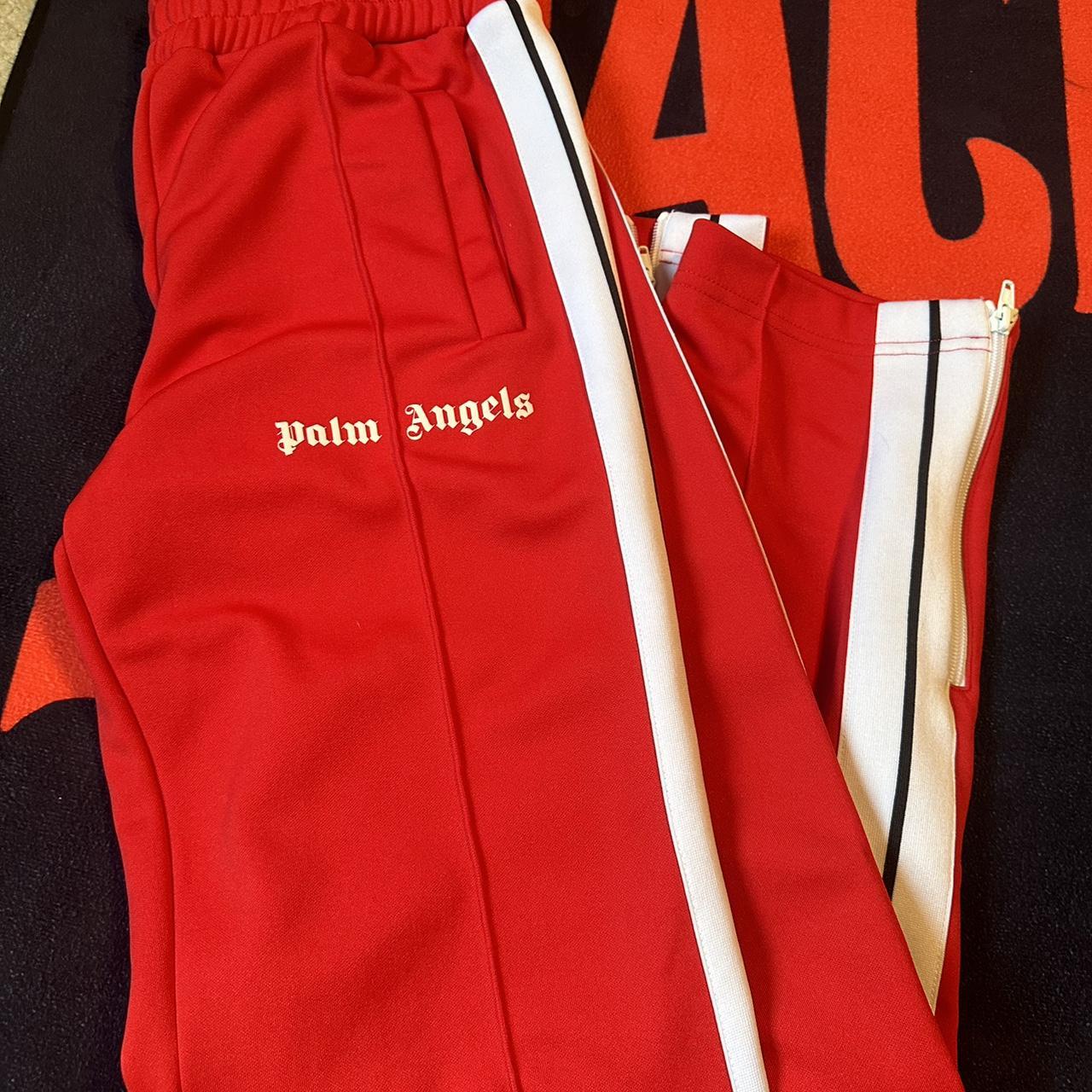 Palm angles track pants red size small lightly used - Depop