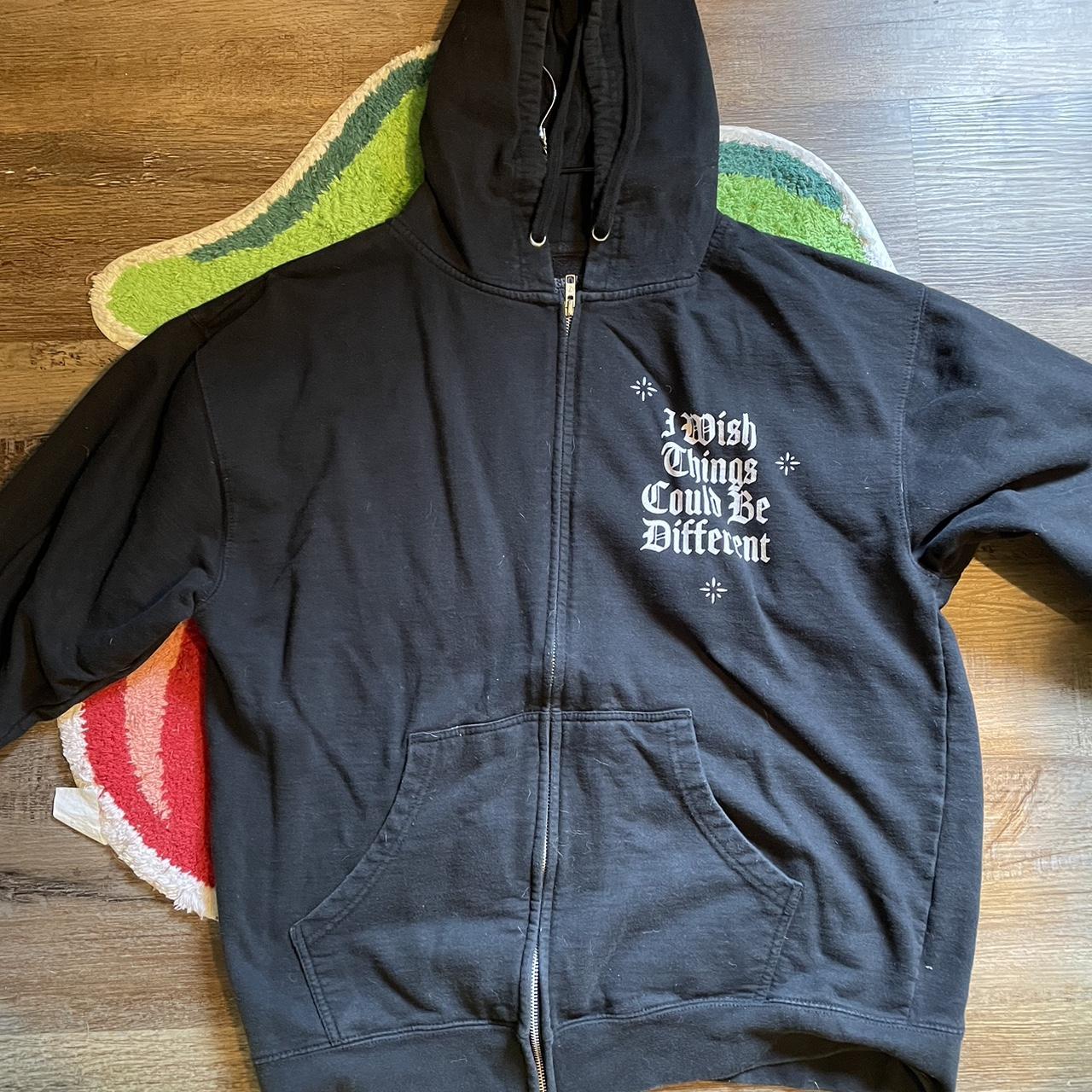 Emo jacket,no stains no bleach,crazy print on the... - Depop