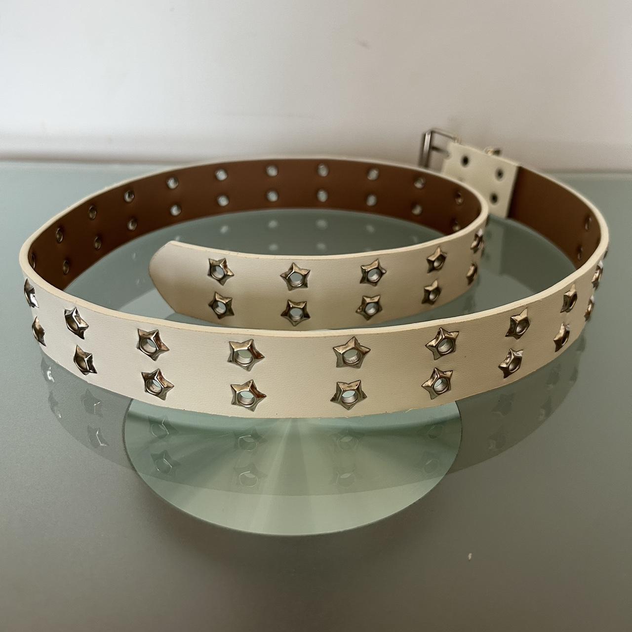 Star Rivet Belt (white) FREE SHIPPING ON THIS ITEM... - Depop