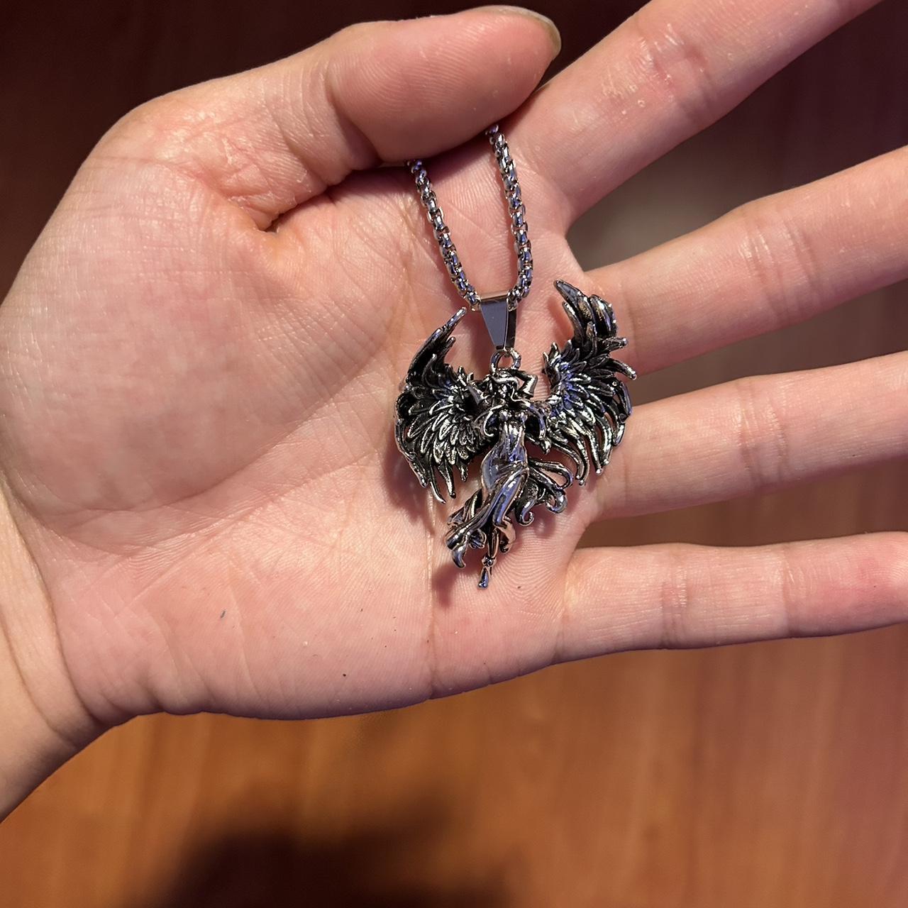 Y2K Angel Pendant Necklace FREE SHIPPING WHEN YOU... - Depop