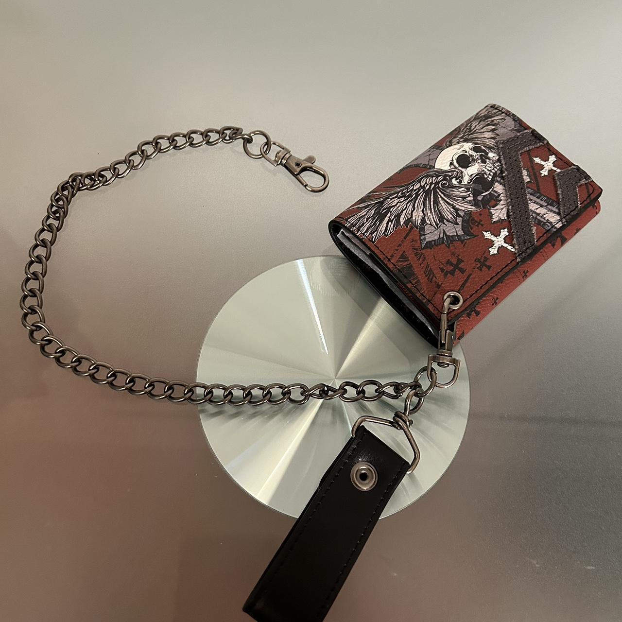 0118 - Y2K Maroon Skull Wallet FREE SHIPPING WHEN... - Depop