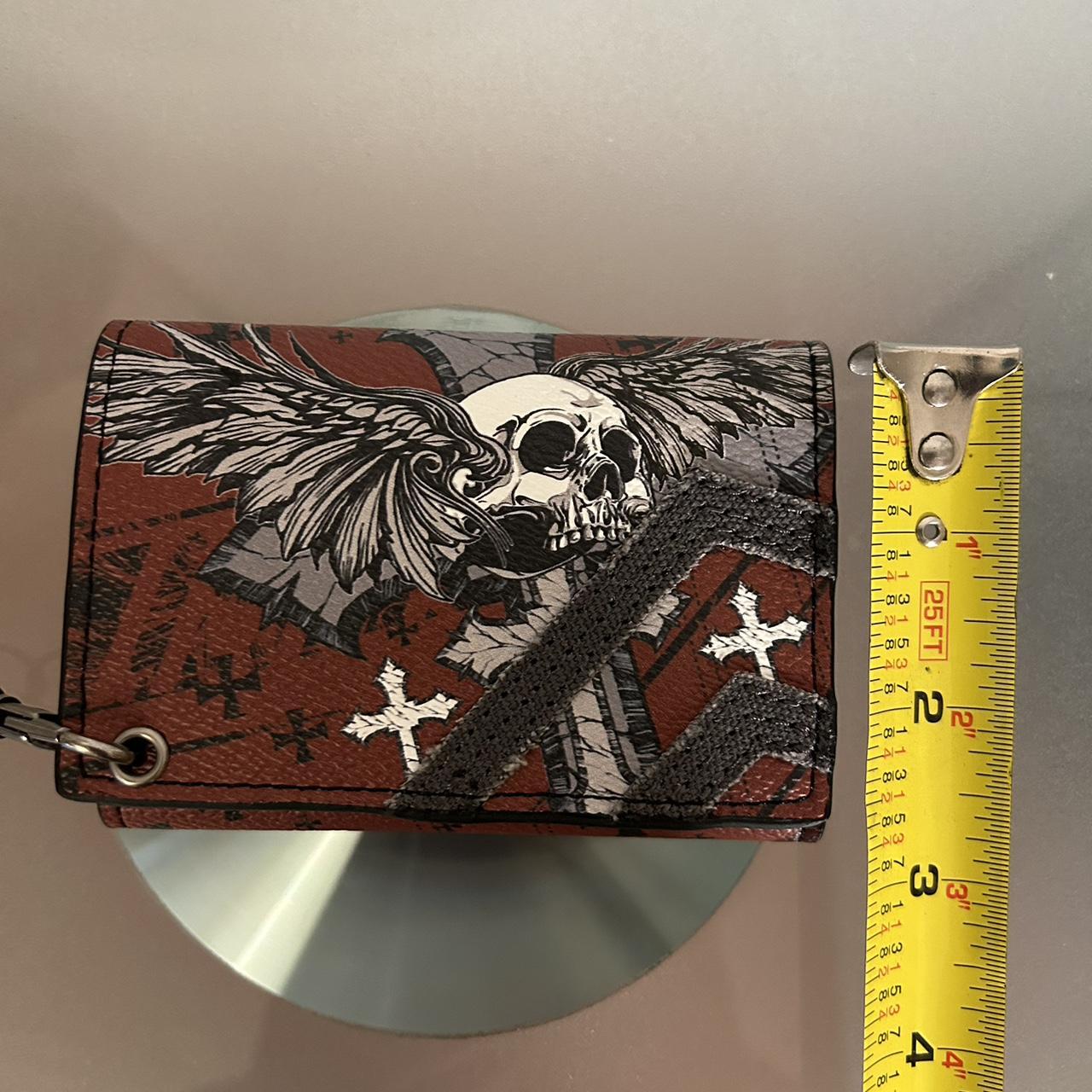 0118 - Y2K Maroon Skull Wallet FREE SHIPPING WHEN... - Depop