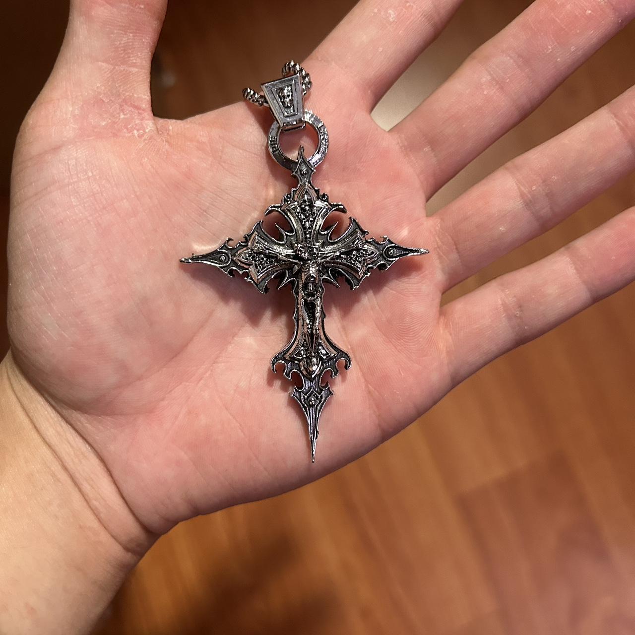 0355 - Gothic Skeleton Cross Necklace FREE SHIPPING... - Depop