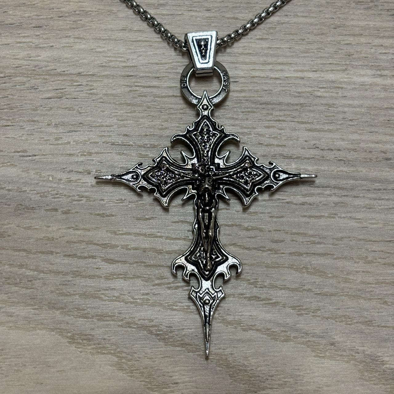BC3b - Gothic Skeleton Cross Necklace FREE SHIPPING... - Depop