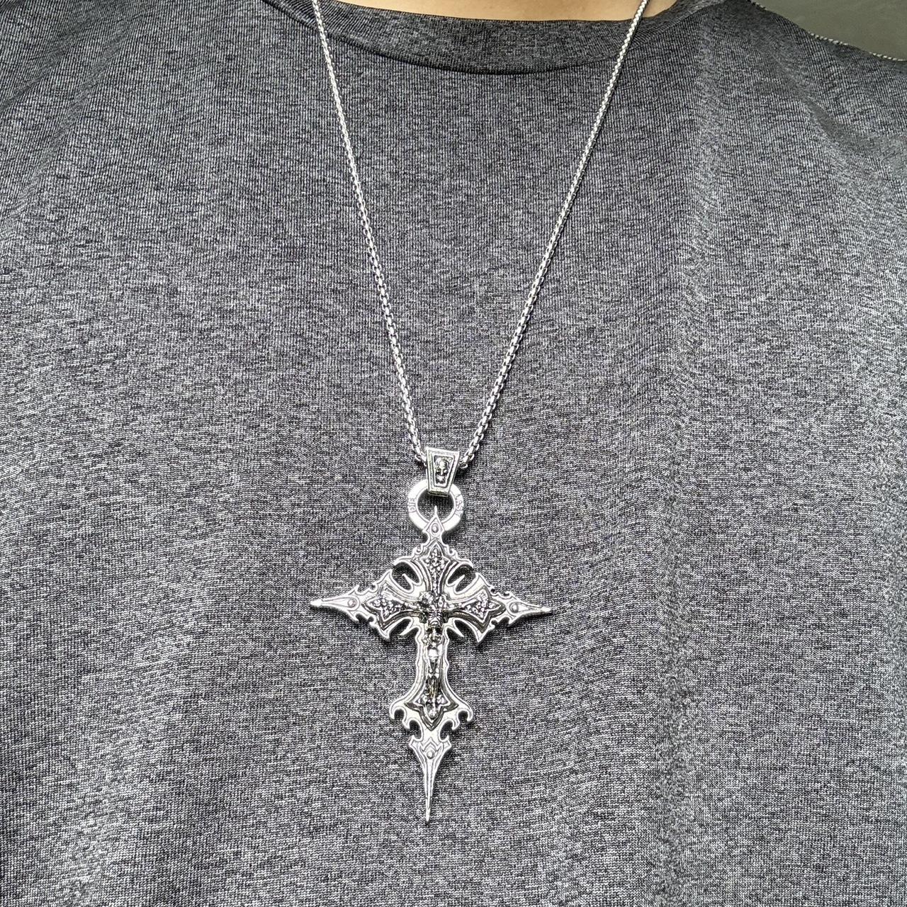 BC1b-Gothic Skeleton Cross Necklace FREE SHIPPING... - Depop