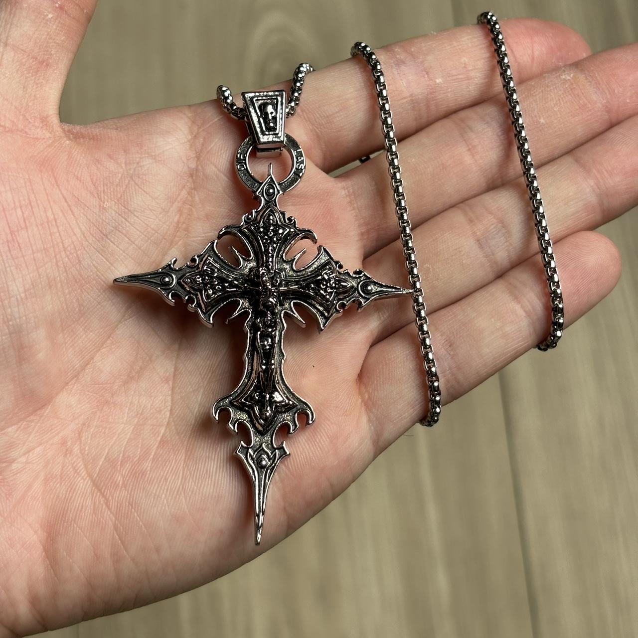 BC1b-Gothic Skeleton Cross Necklace FREE SHIPPING... - Depop