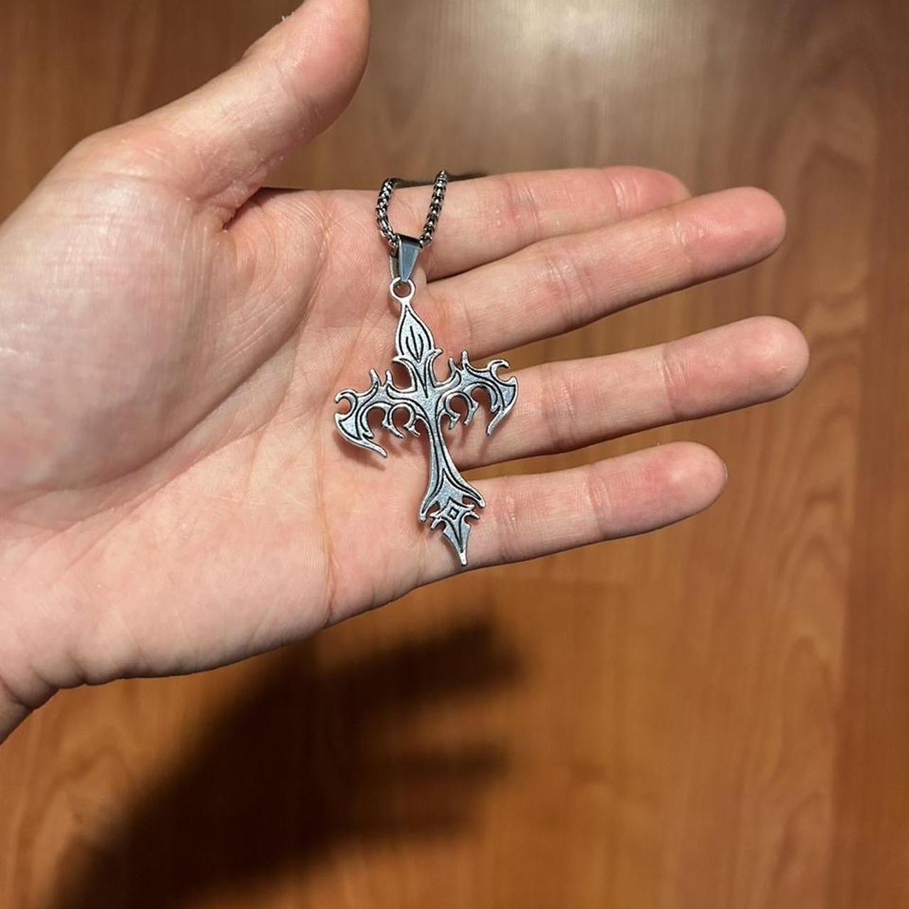 0259 - Vamp Cross Necklace Street/grunge style... | Depop