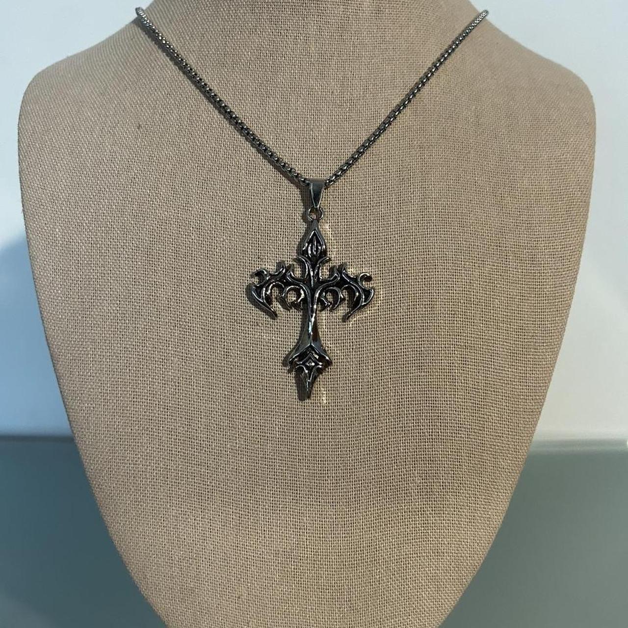 0259 - Vamp Cross Necklace Street/grunge style... | Depop