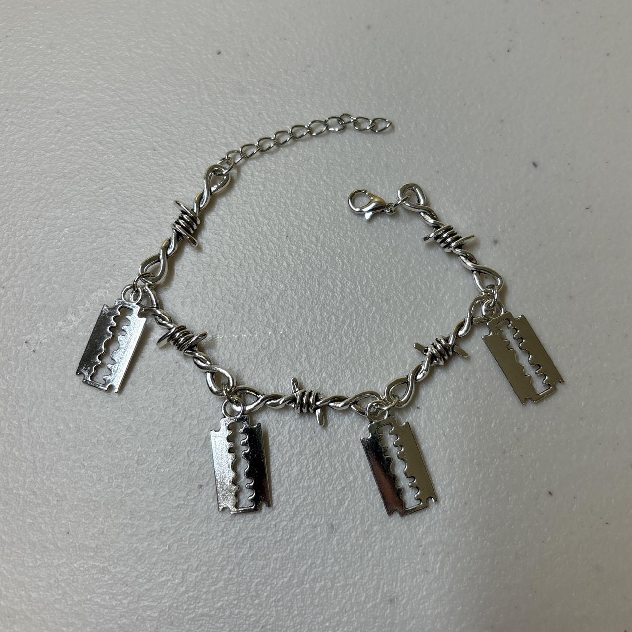 0676 - Razor Barbed Wire Bracelet V2 Street/Y2K... | Depop