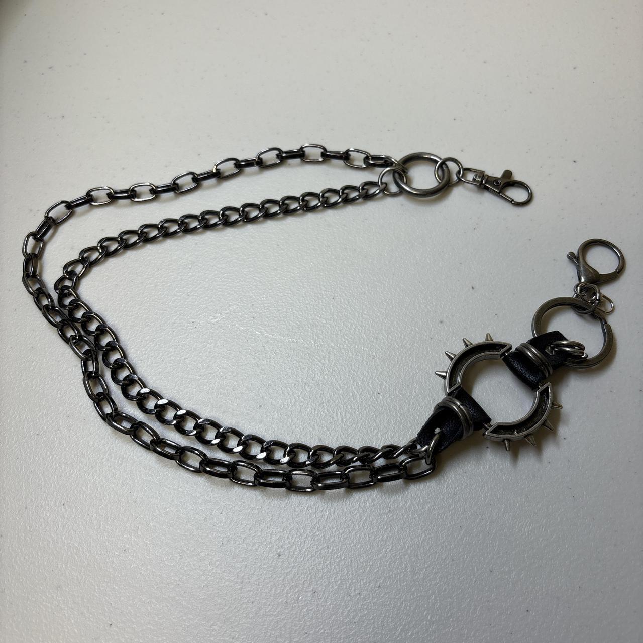 0657 - Spike Layered Dark Wallet Chain Emo/y2k... | Depop