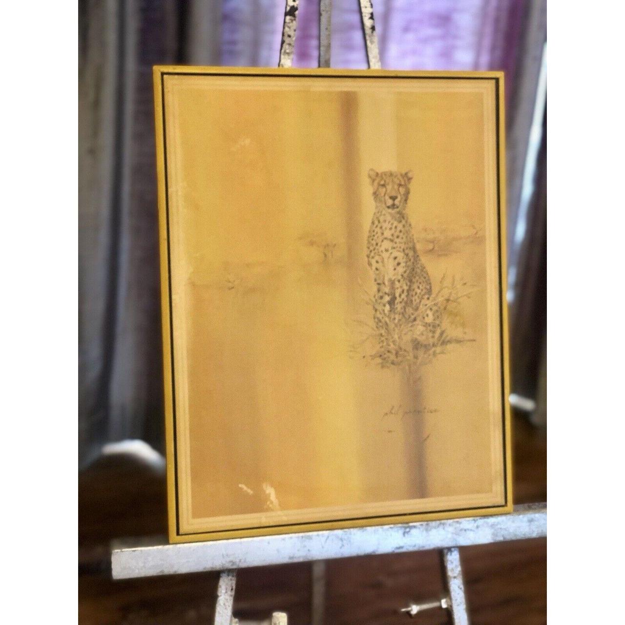 Vintage Phil Prentice Cheetah Framed Big Cat 70’s... - Depop