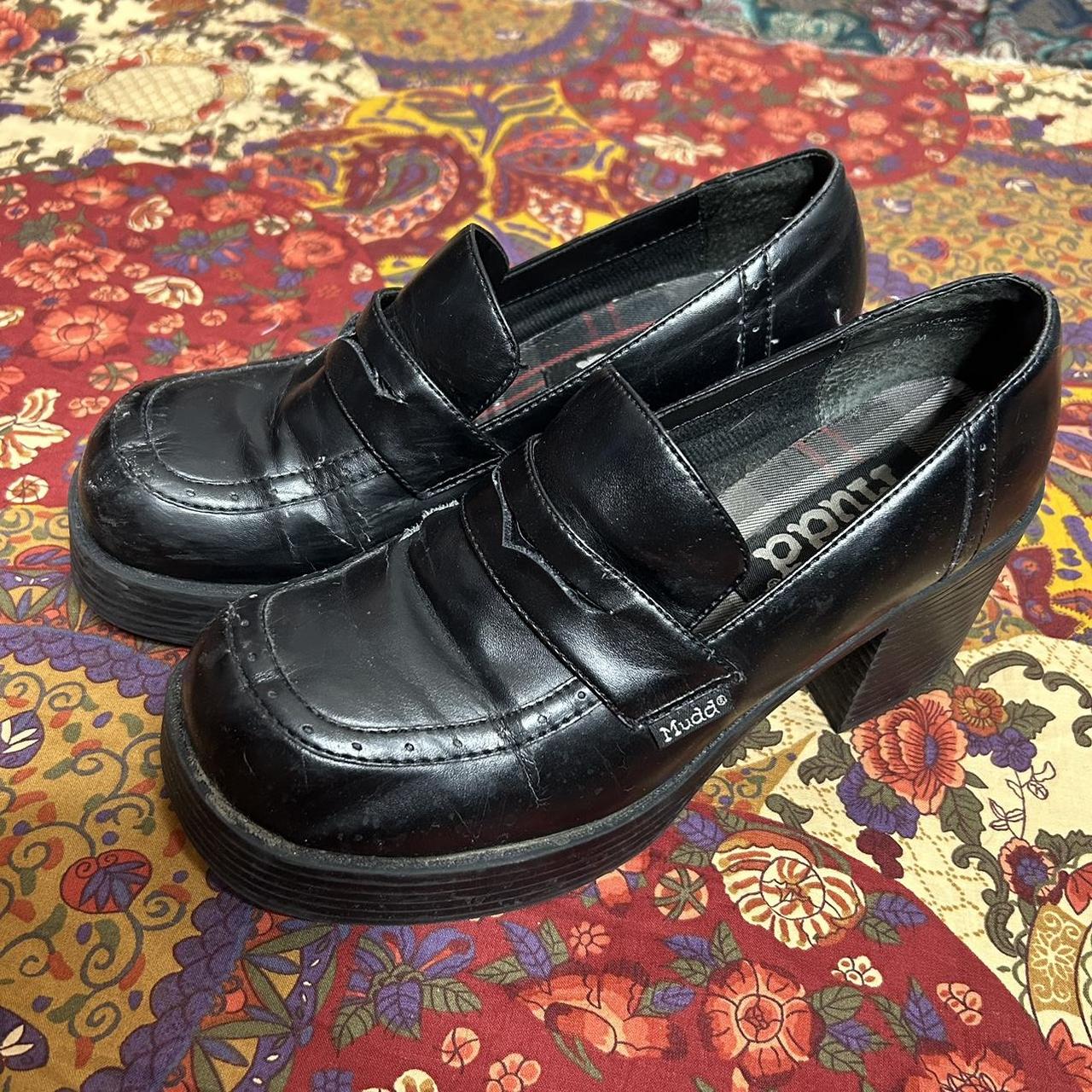 Vintage MUDD black chunky platform loafer - size... - Depop