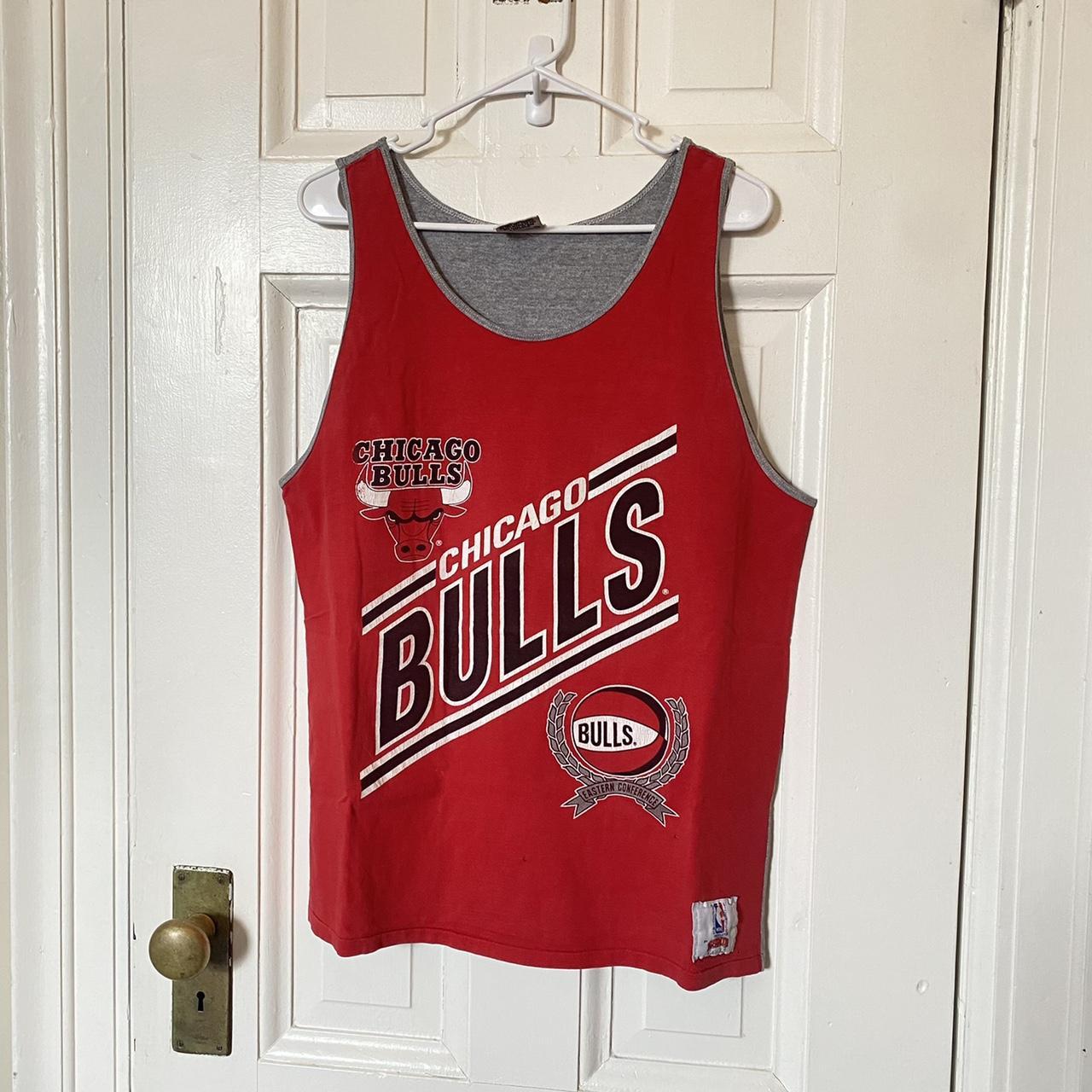 Vintage 90s Chicago Bulls Tank top Sz L Nutmeg tag,... - Depop