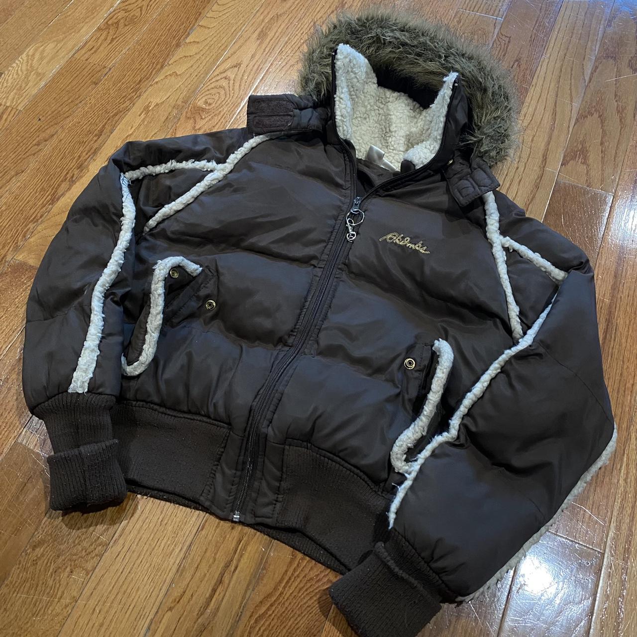 Y2K Akdmks Brown Puffer Jacket Sz M 21x23 Womens... - Depop