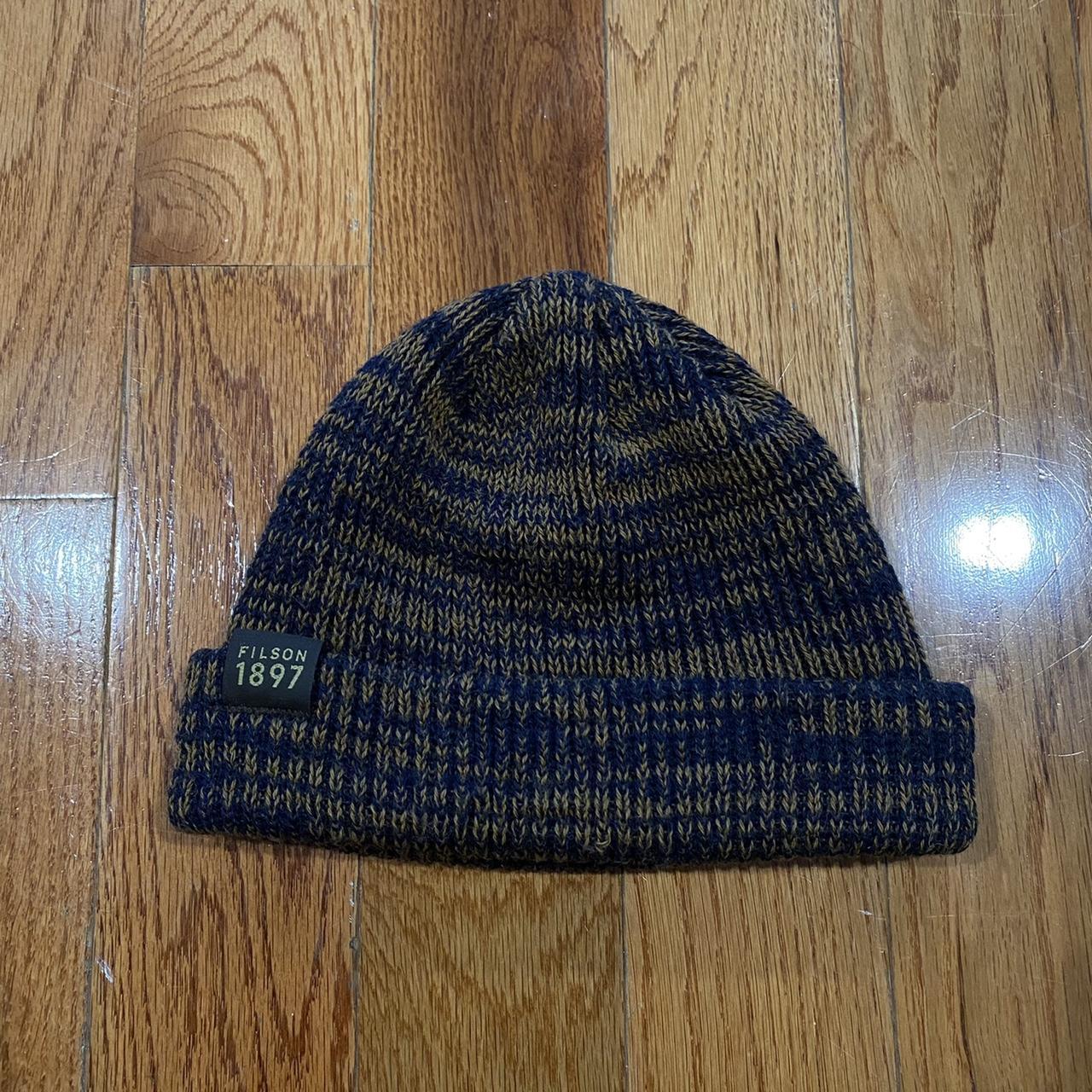 Filson Knit Beanie Sz OS 9x7 Knit orange brown... - Depop