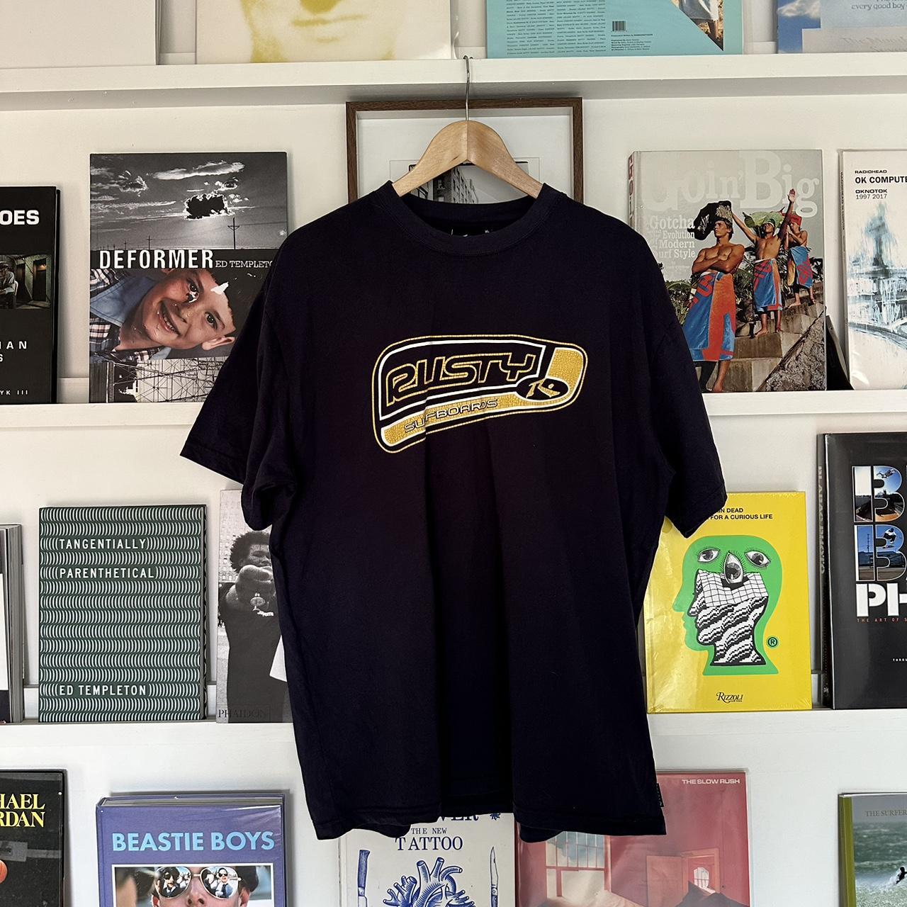 Rusty Surfboards navy boxy fit Vintage T-shirt. Only... - Depop