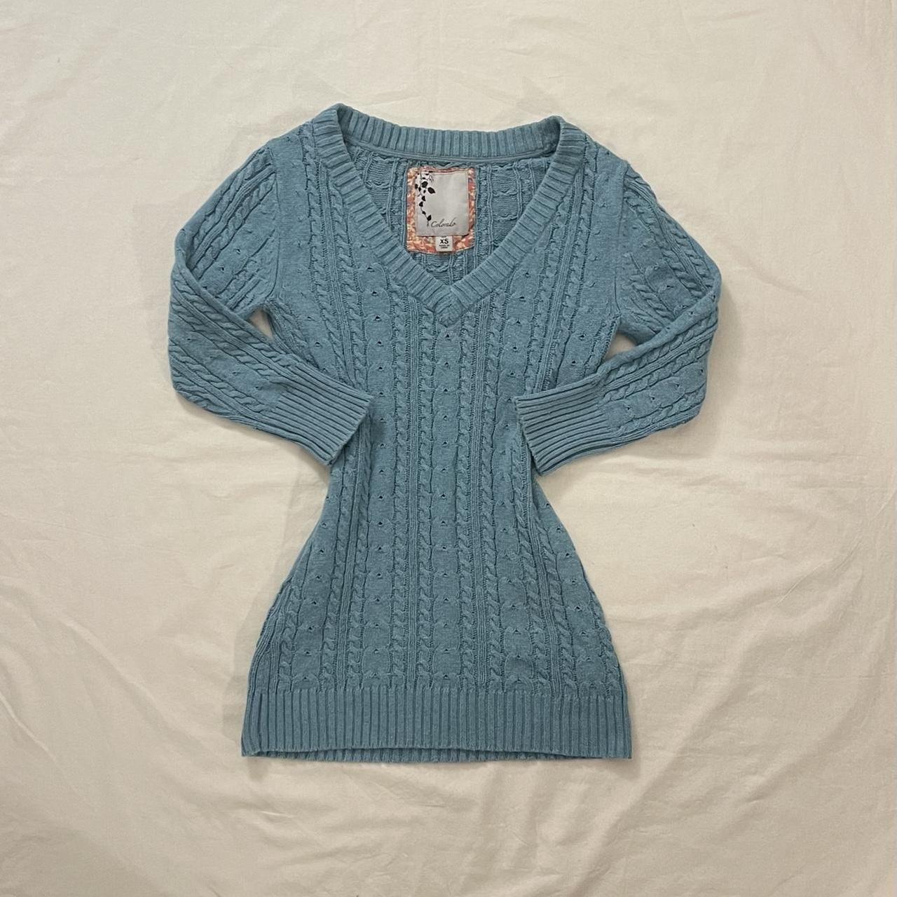 turquoise blue sweater * similar to the Abercrombie... - Depop