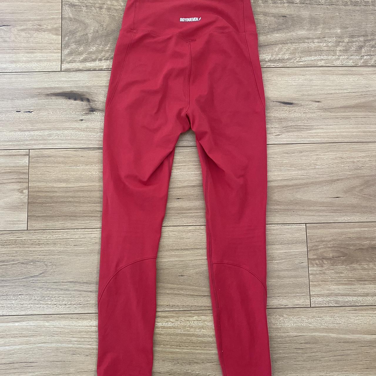 Do You Even Red Gym Leggings Grip around... - Depop