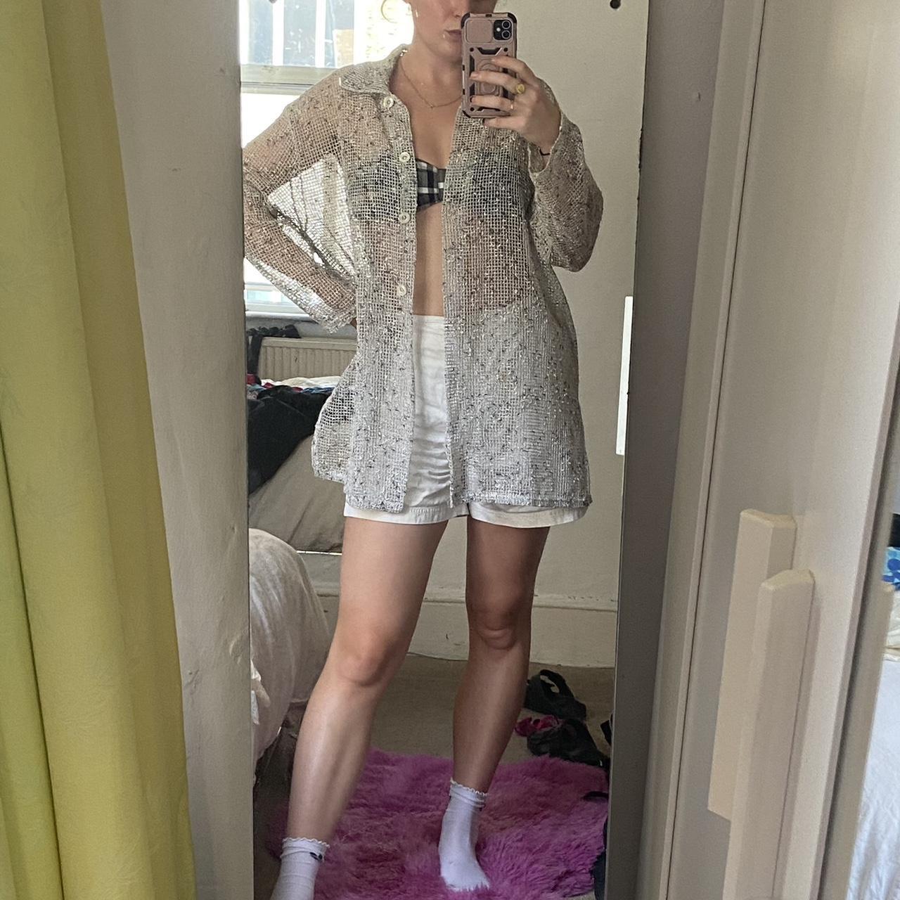 Netted shirt Can be worn as shirt or jacket for summer - Depop