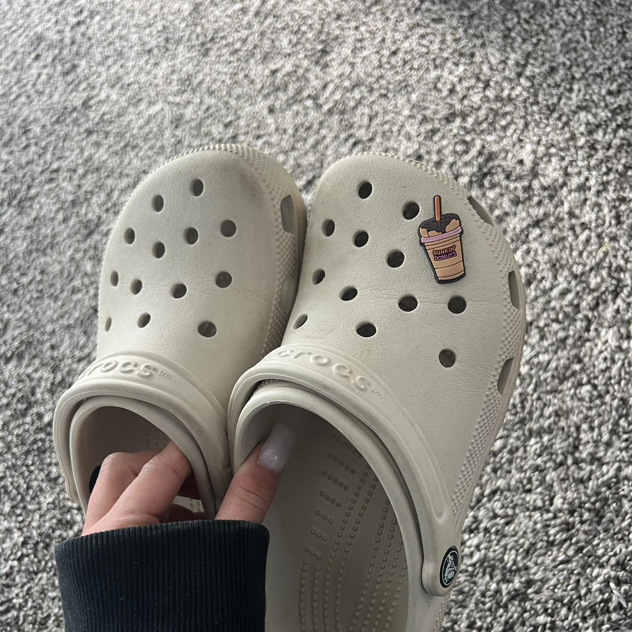 cream colored/ off white crocs woman’s size 8 will... | Depop
