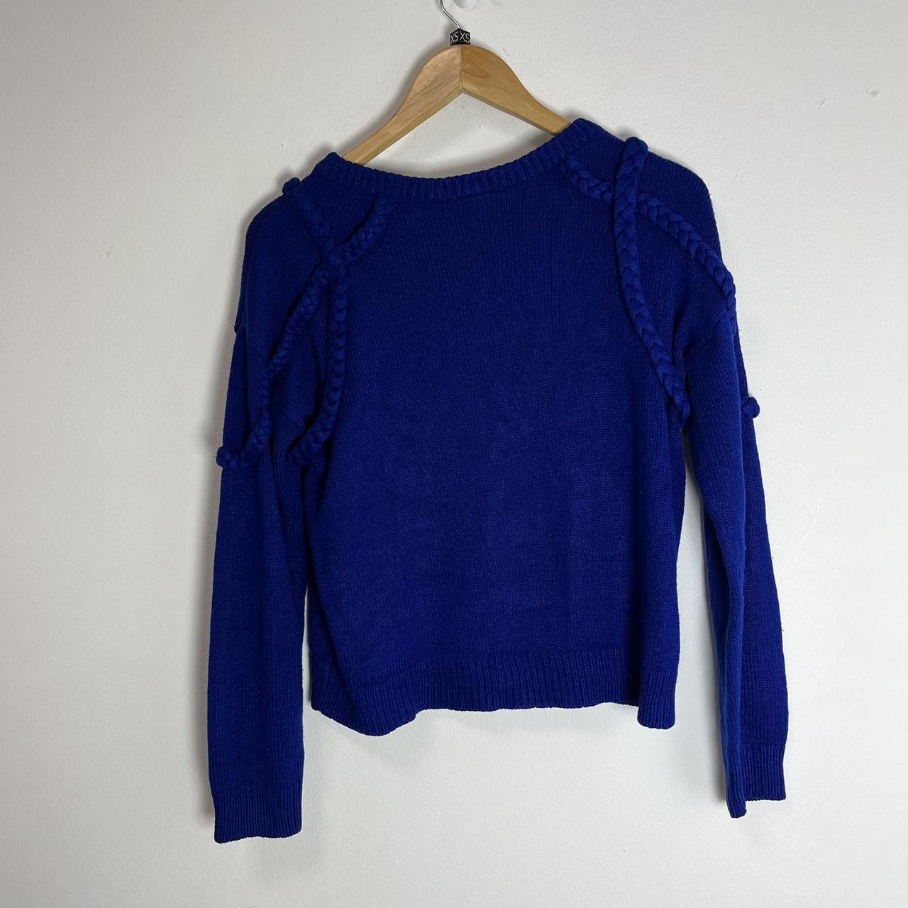 Monki Ultramarine Blue Cable Knit Jumper - Size... - Depop